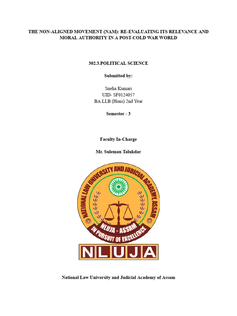 Reassessing Non-Aligned Movement's Relevance | PDF | Non Aligned ...