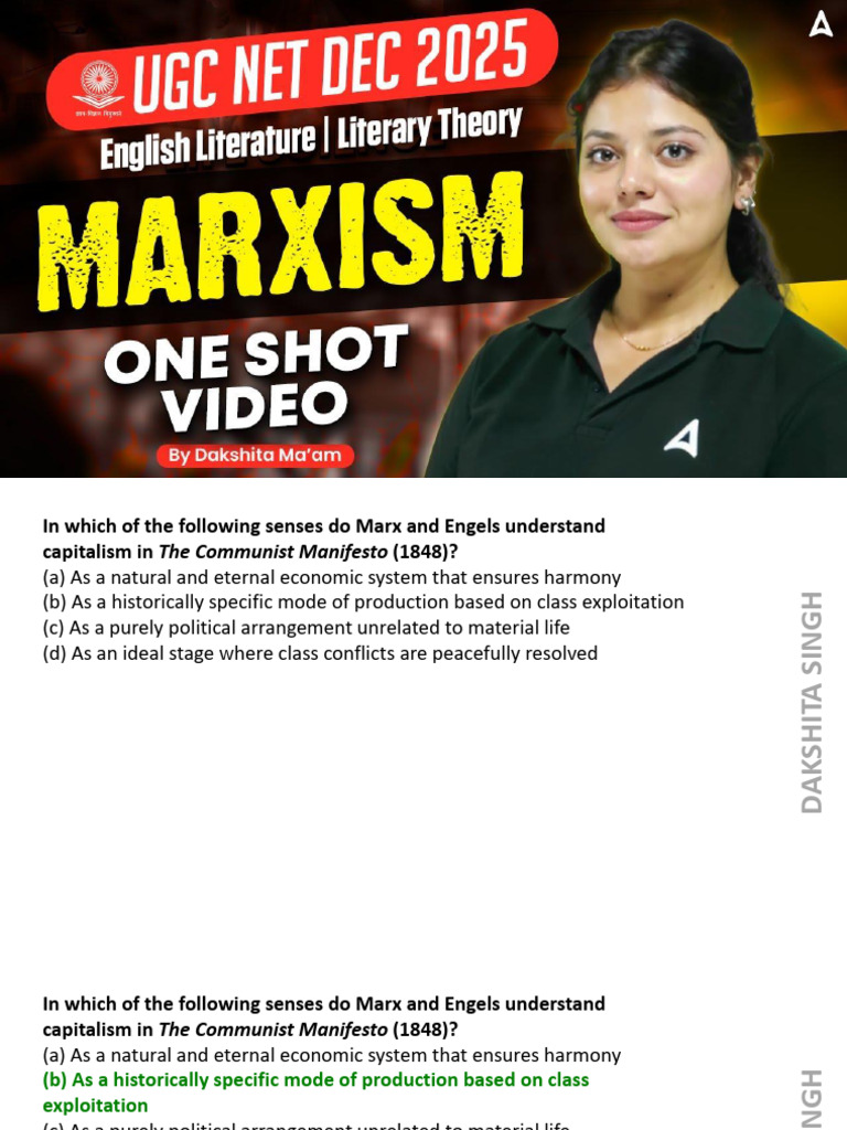 Marxism QUESTION BANK by Dakshita Singh | PDF | Marxism | Capitalism