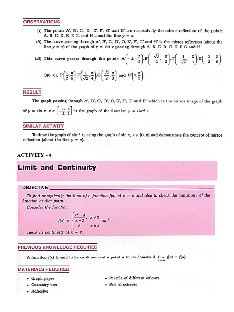 Mathematics Lab Manual 4-10 | PDF