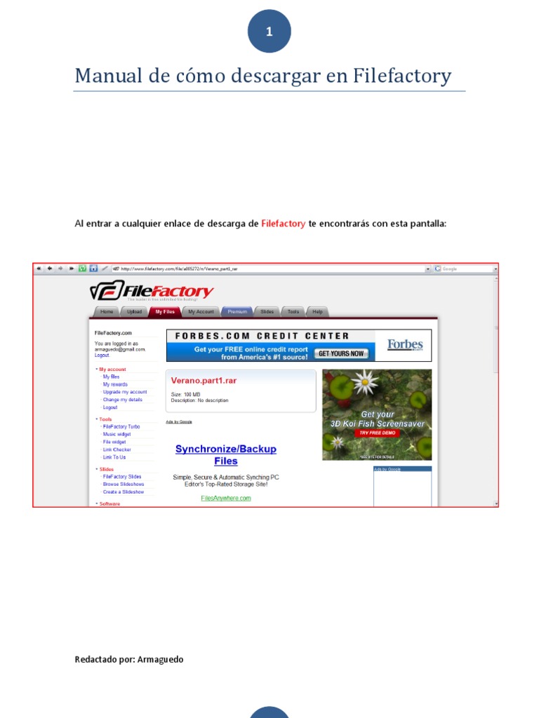 Cómo descargar en Filefactory | PDF
