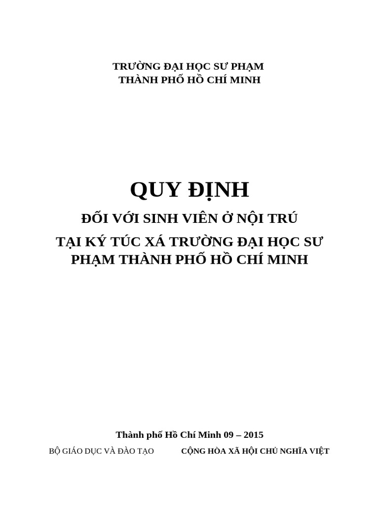Quy Dinh Doi Voi Sinh Vien Noi Tru 28-09-2020 A5 GIALAI - 2 | PDF