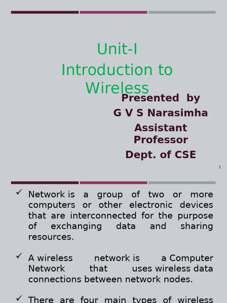Overview of Wireless Networks and Security | PDF | Computer Network ...