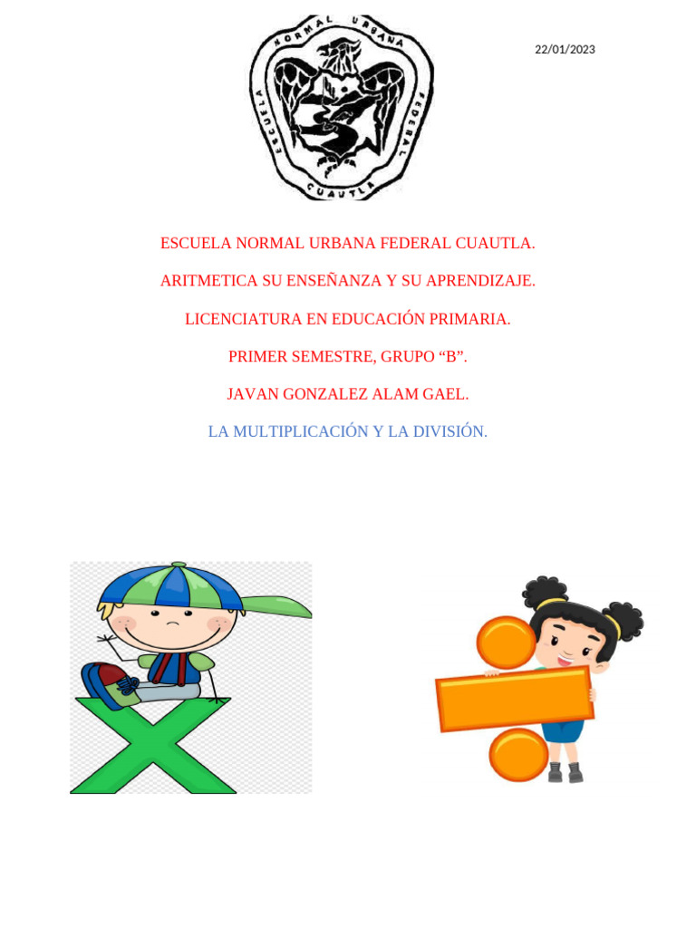 Multiplicación y División para Niños | PDF | División (Matemáticas ...