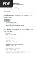 GAF Aptitude Test Realistic 100Q | PDF | Ghana