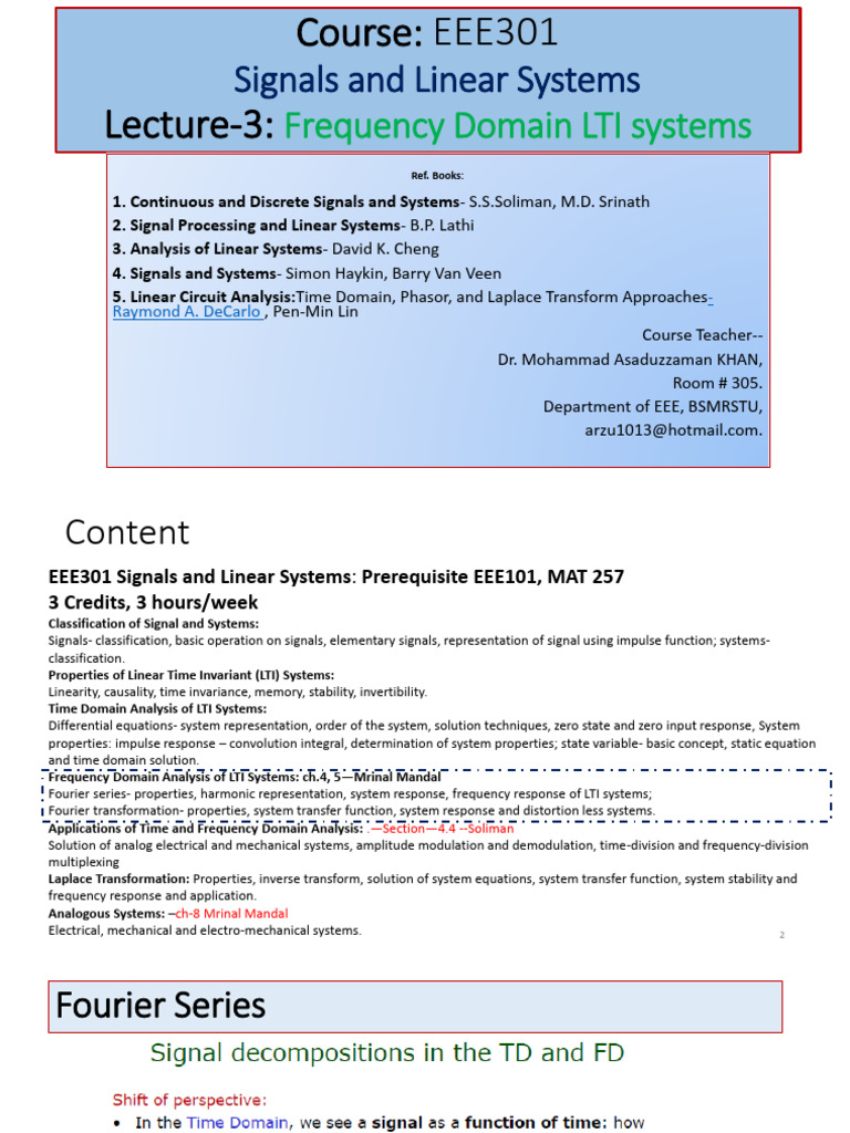 L 3 Eee301 Freqdomainlti Mak | PDF | Sampling (Signal Processing ...