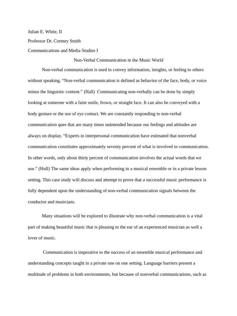 Non Verbal Communication Final Project | PDF | Nonverbal Communication | Conducting