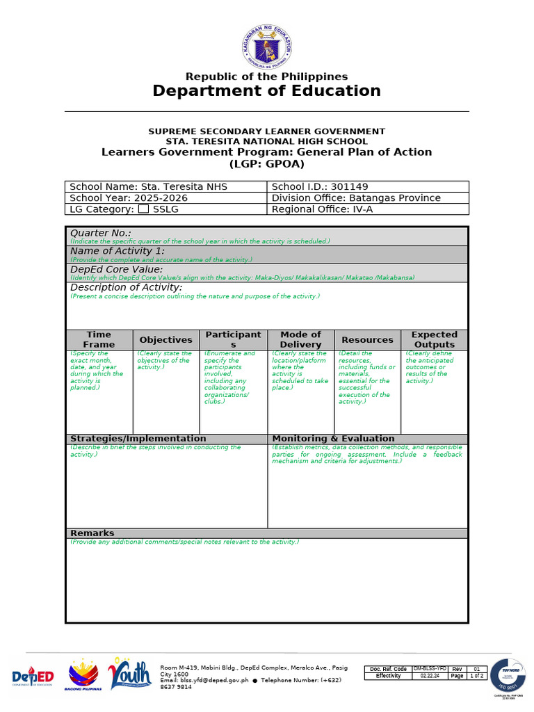 Club Presidents-Action Plan | PDF | Performance Indicator