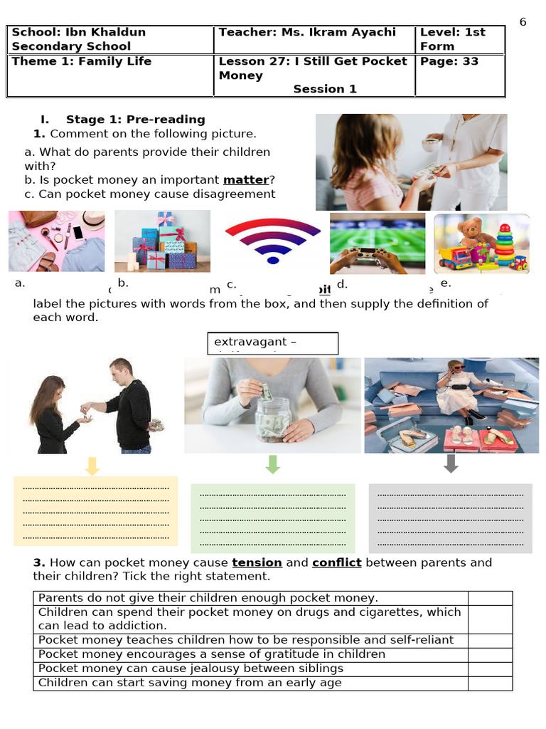 1st Form Lesson 7 I Still Get Pocket Money 165003 | PDF