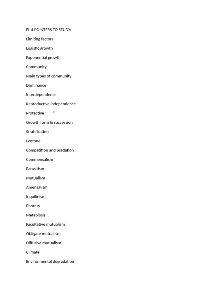 El 4 Pointers To Study | PDF