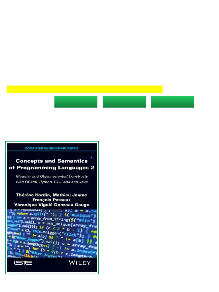 (Ebook) Concepts and Semantics of Programming Languages 2: Modular and Object-oriented ...