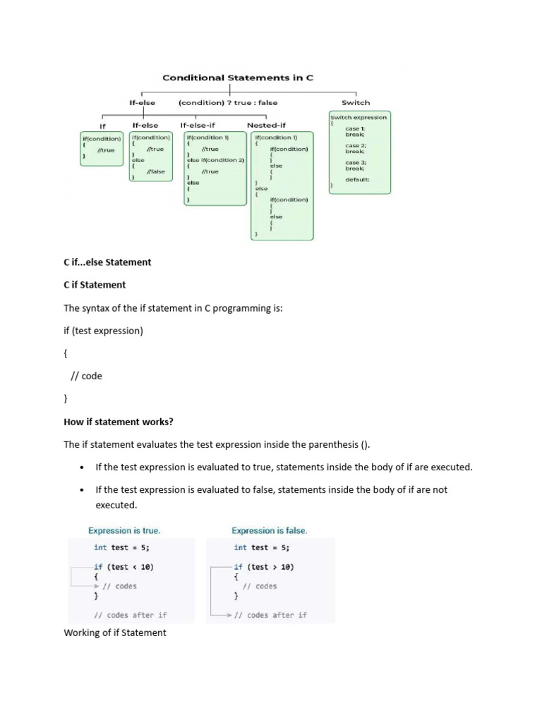 Conditional Statement in C | PDF | Computer Programming | Software ...