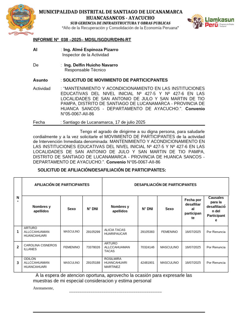 Solicitud de Movimiento de Participantes Educativos | PDF