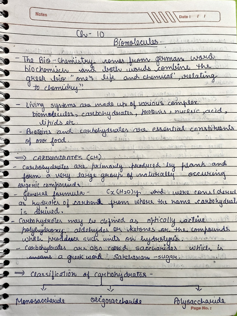 Class 12 Biomolecules Notes by Heena Ma'Am | PDF