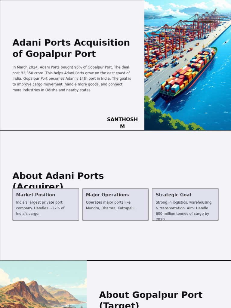 Adani Ports Acquires Gopalpur Port | PDF | Economies