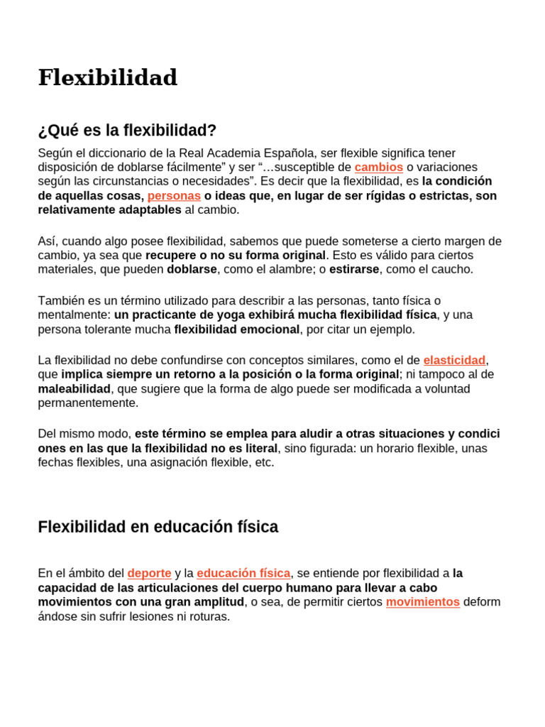 Flexibilidad | PDF | Flexibilidad (anatomía)