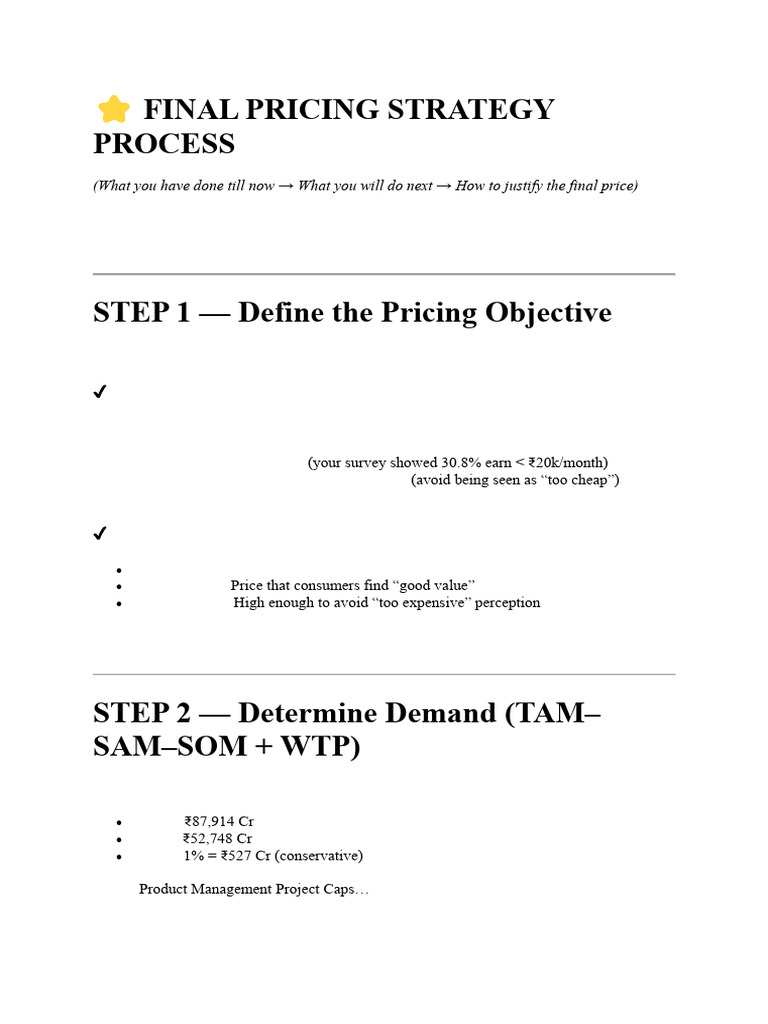 Final Pricing Strategy Process | PDF | Pricing | Prices