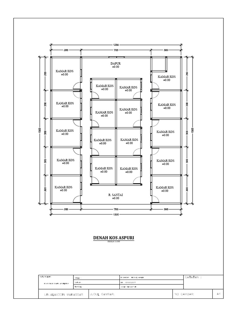Denah Kamar Kos dan Dapur | PDF