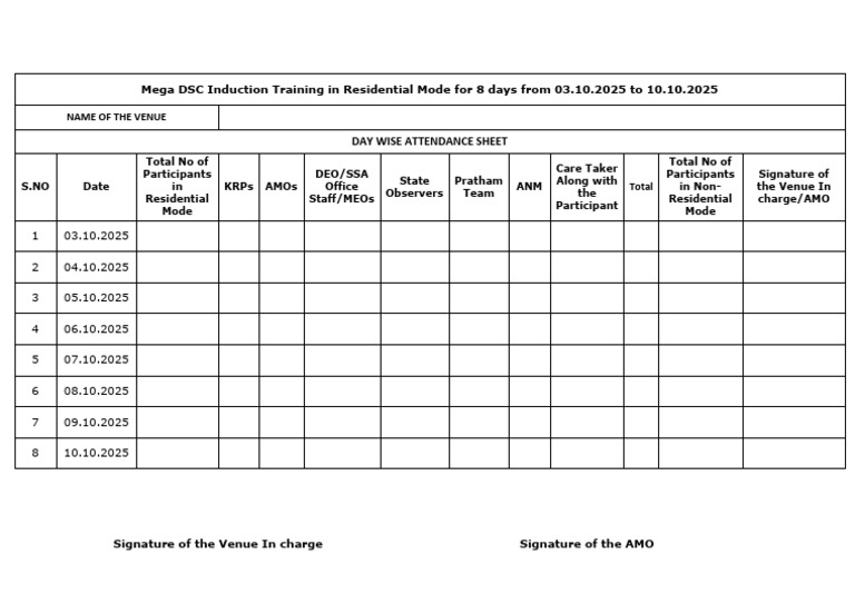 Attendance Format | PDF
