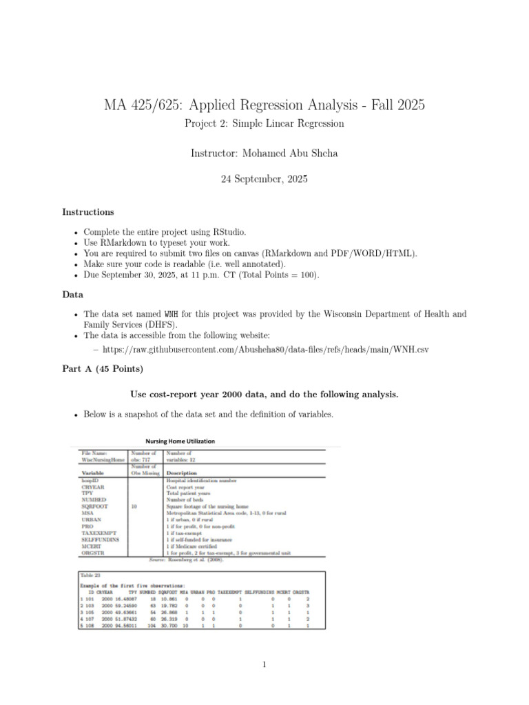 Project 2 Simple Linear Regression | PDF | Coefficient Of Determination | Linear Regression