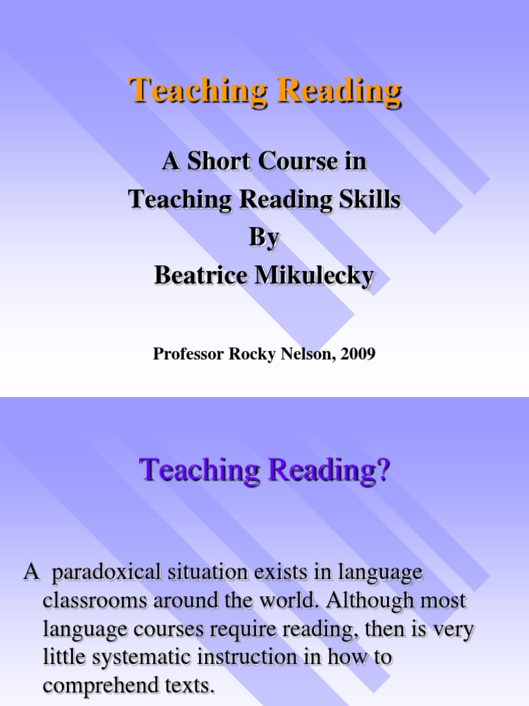 Teaching Reading Skills Masterclass | PDF | Reading (Process) | Reading ...