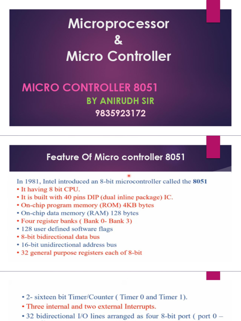 Microprocessor & Micro Controller | PDF