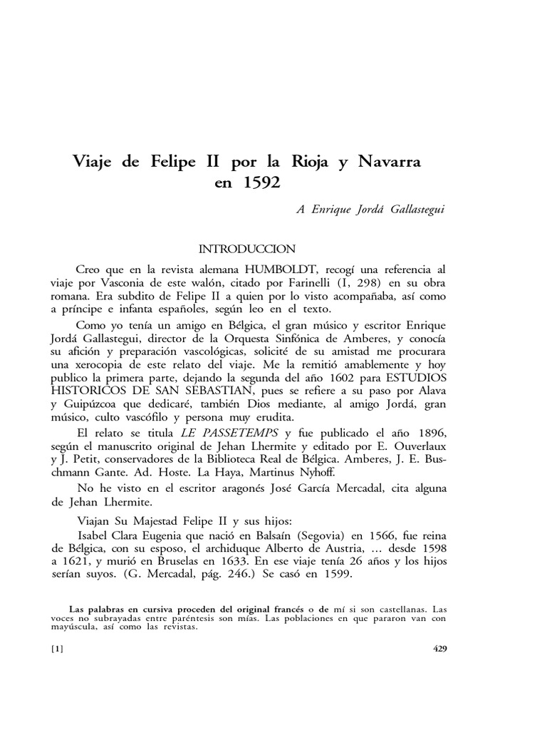 Viaje de Felipe II A La Rioja y Navarra en 1592 | PDF | España