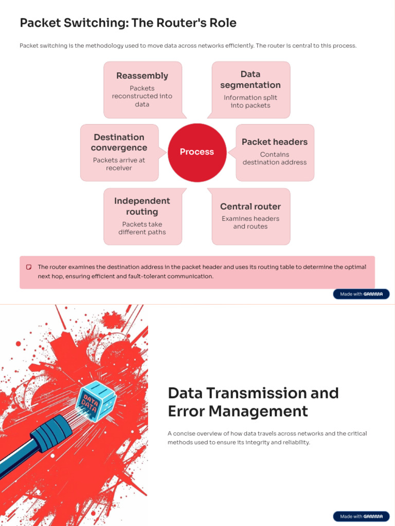 Packet Switching and Data Integrity Explained | PDF | Error Detection ...