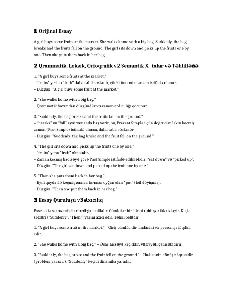 Girl Fruit Essay Analysis | PDF