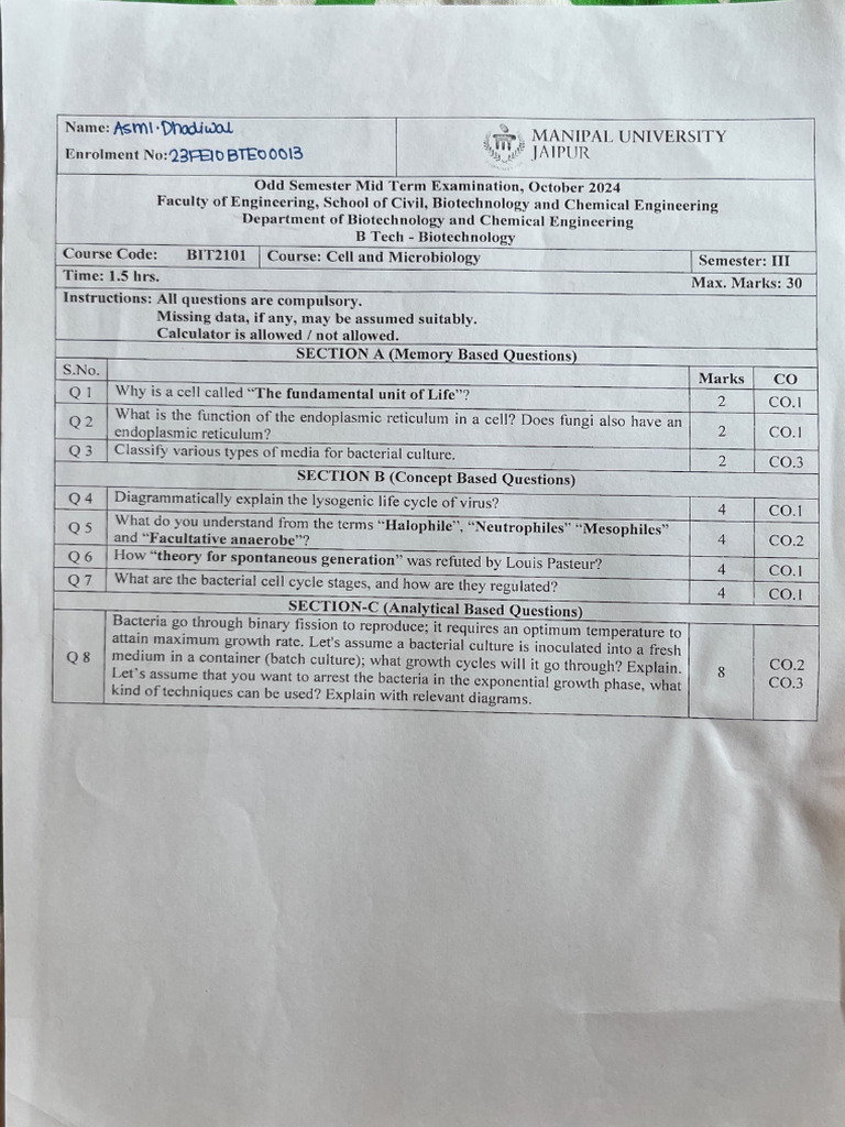 3rd Semester Question Papers | PDF