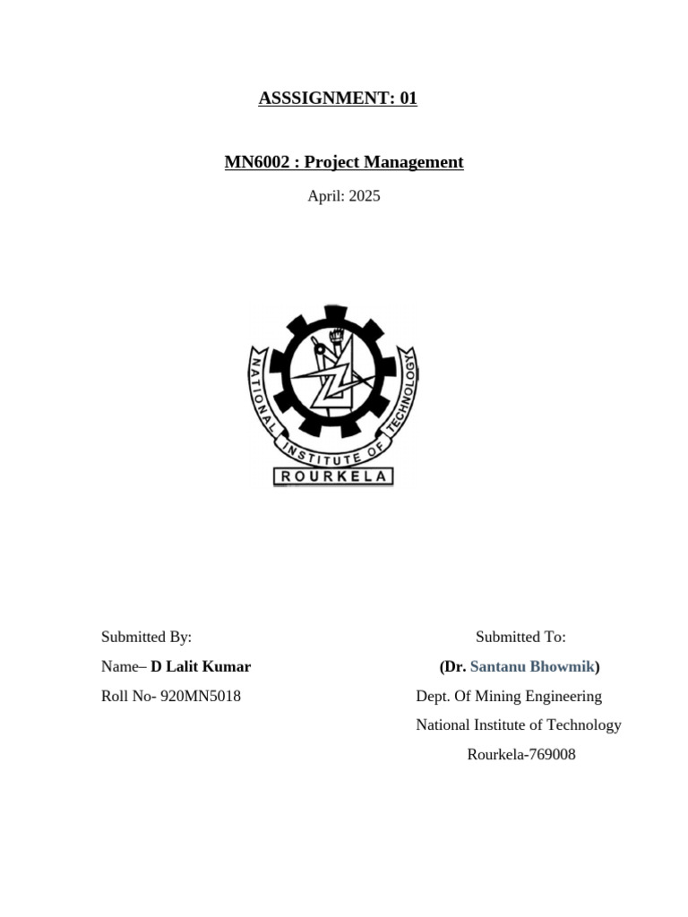 Project Management Assignment | PDF | Business