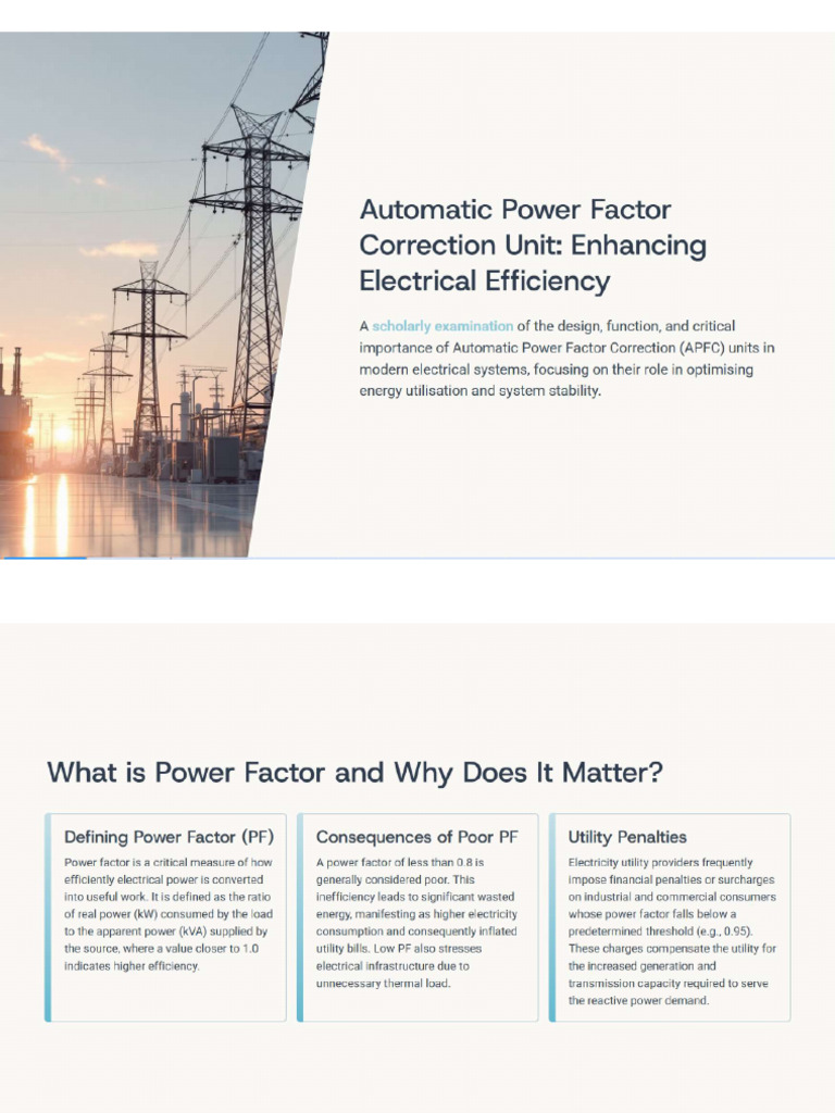 Automatic Power Factor Correction Unit: Enhancing Electrical Efficiency ...