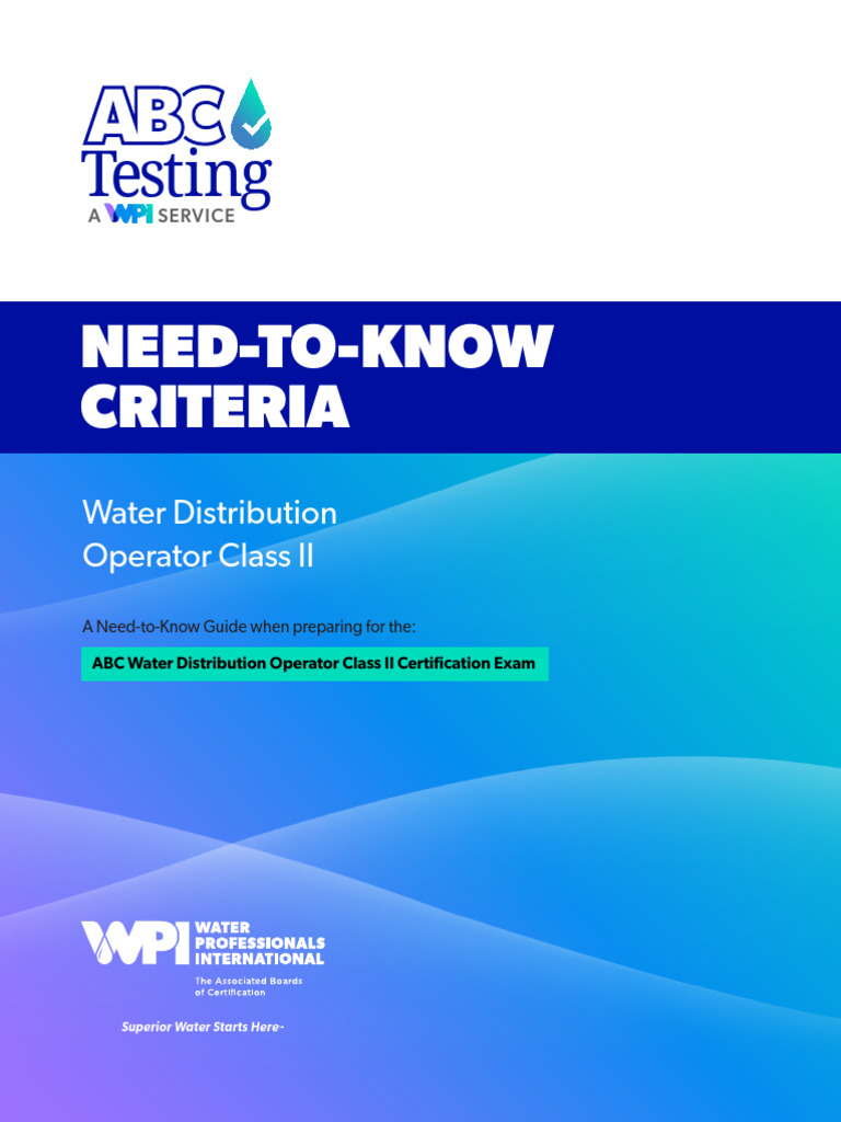 Wpi Water Distribution Operator Class II | PDF | Pump | Valve