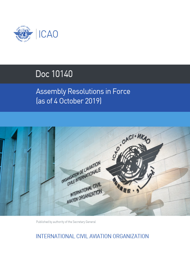 ICAO Assembly Resolutions 2019 | PDF | Ratification | Treaty