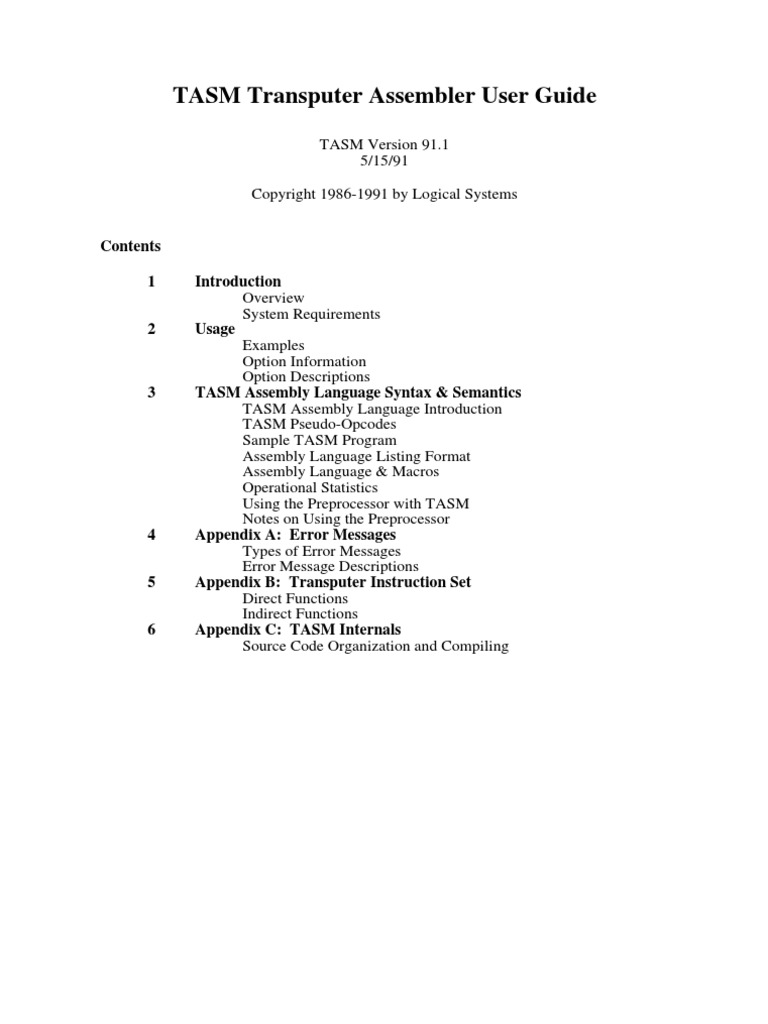 tasm | Assembly Language | C (Programming Language)