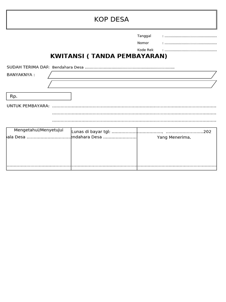 Contoh Kwitansi | PDF
