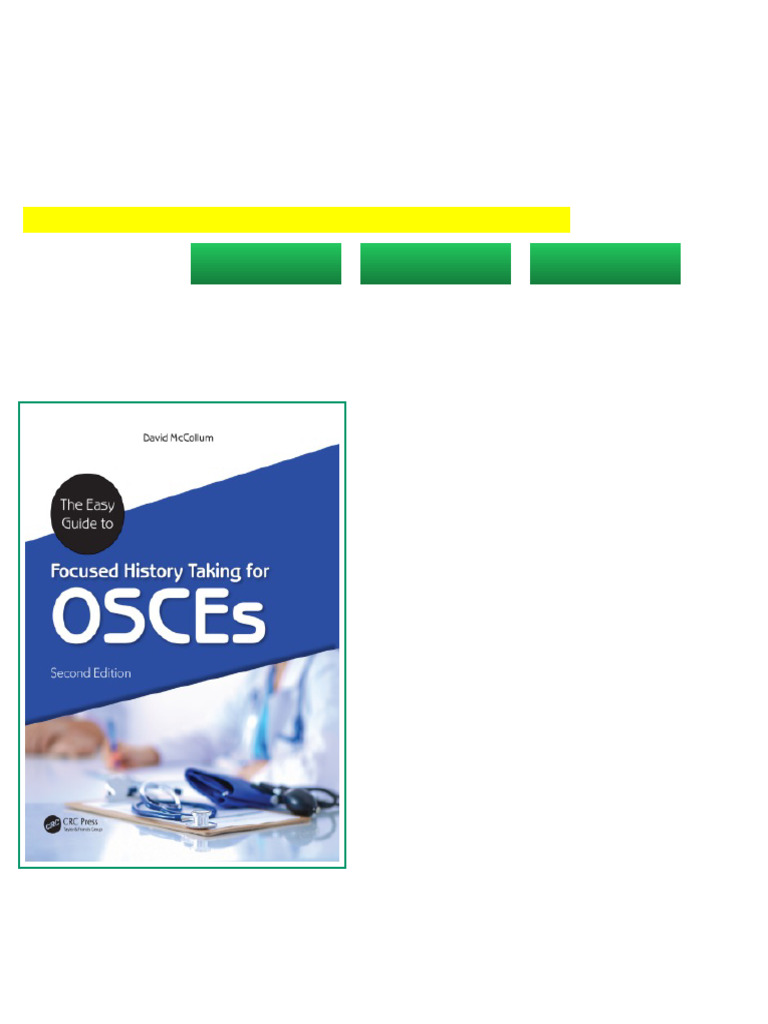 The Easy Guide To Focused History Taking For Osces Second Edition ...