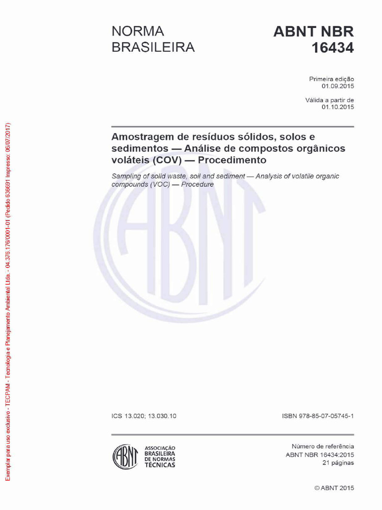 2013 - Abnt NBR 16434 - Análise de Voc - D | PDF