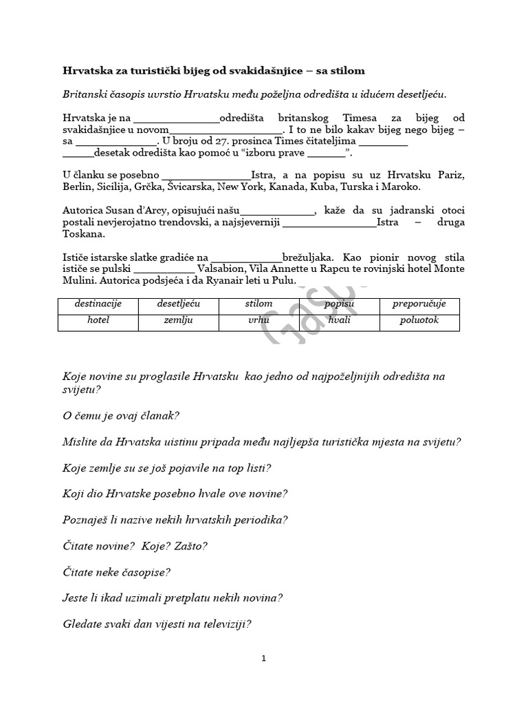 Hrvatski Za Napredne | PDF