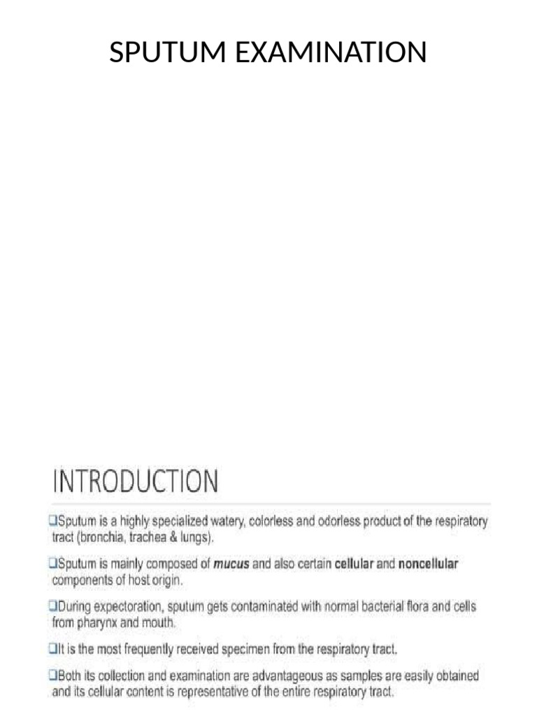 Sputum Exa | PDF