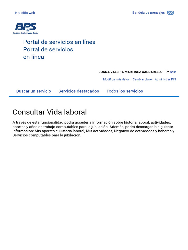 BPS - Mis Servicios en Linea | PDF | Jubilación | ciberespacio