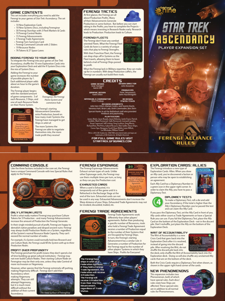 Ferengi Tactics and Gameplay Guide | PDF | Ferengi | Star Trek