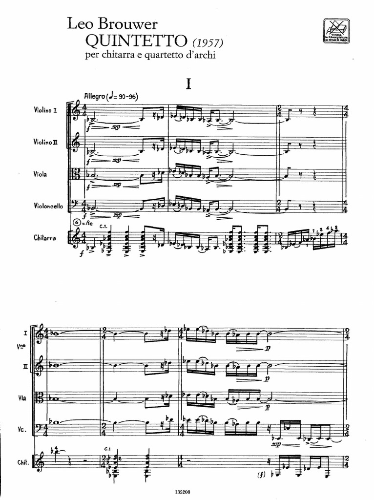 Brouwer - Quinteto - Grade | PDF