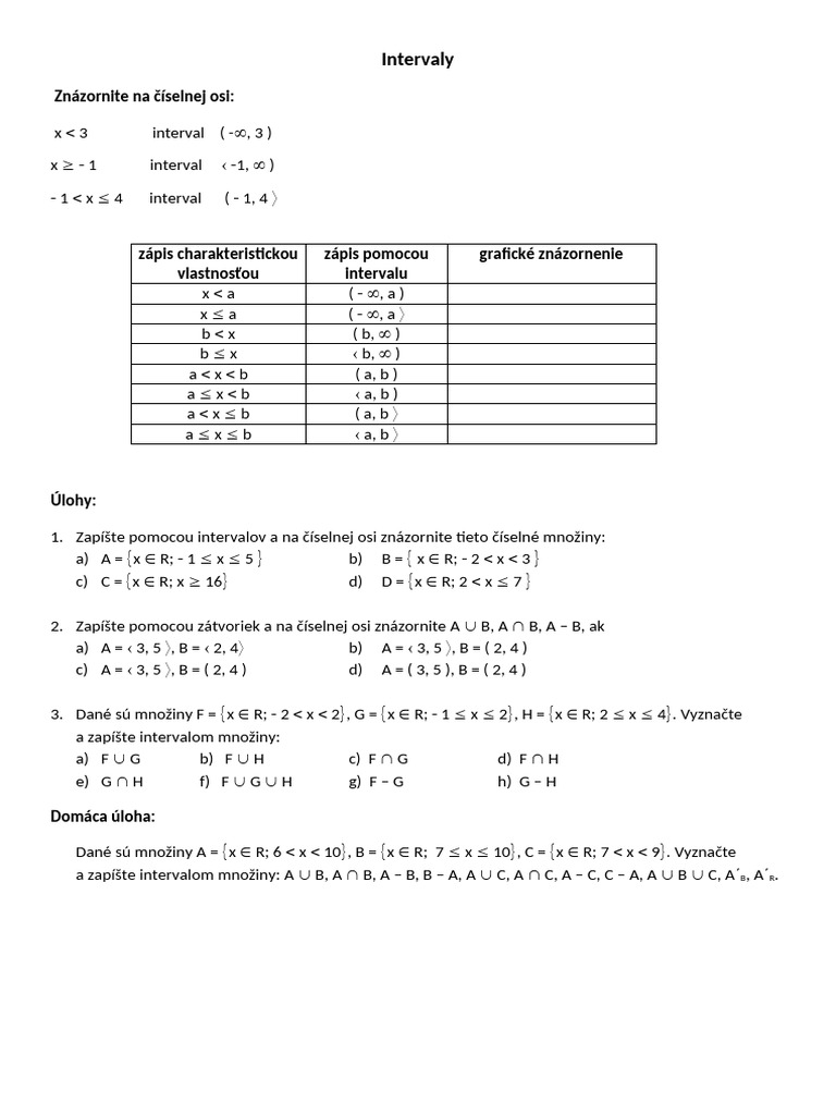 Pl5.List - Intervaly | PDF
