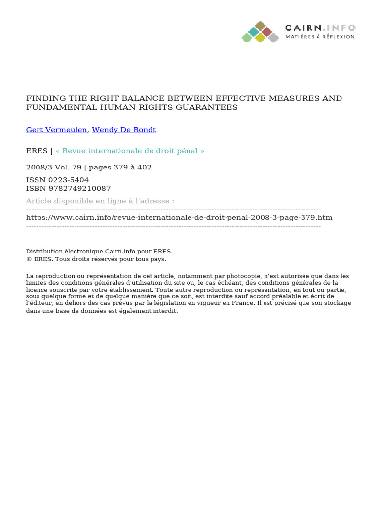 VERMEULEN - Finding The Right Balance | PDF | United Nations ...