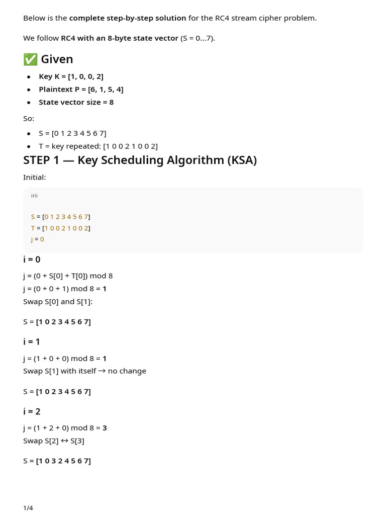 RC4 Sum | PDF