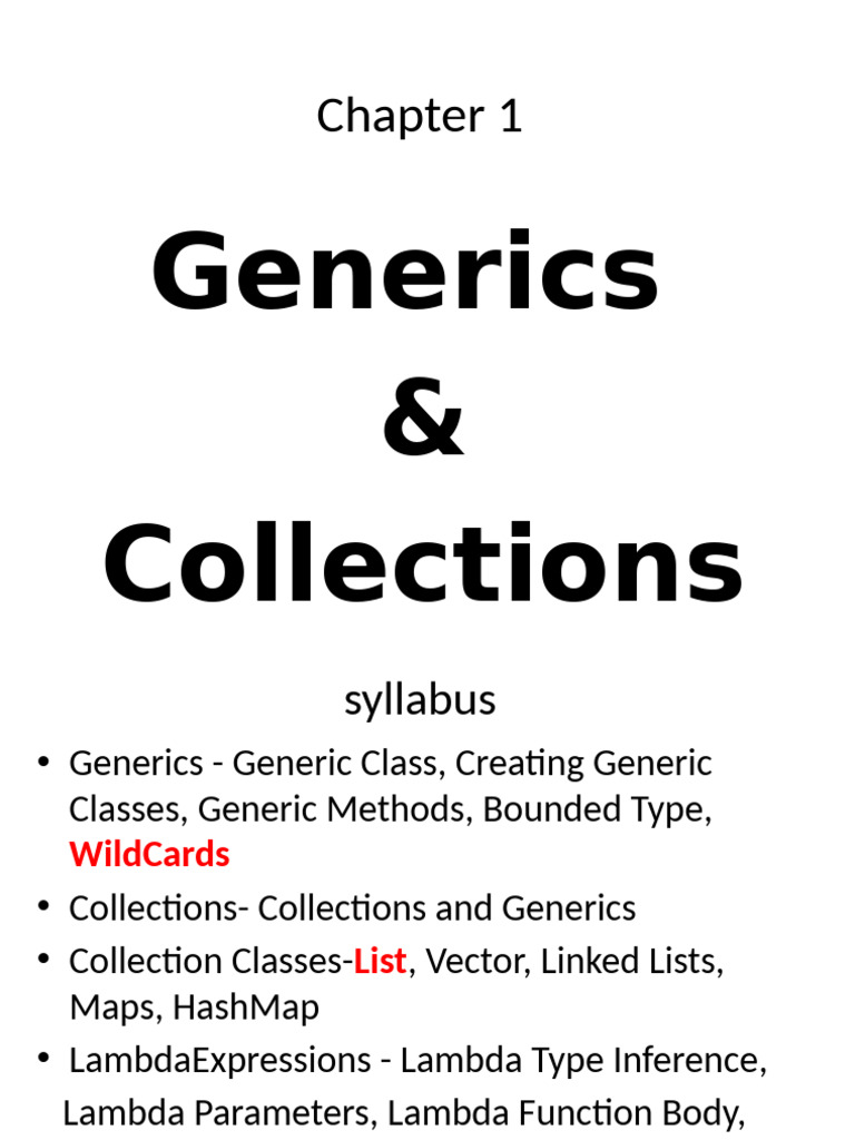Java Generics and Collections Overview | PDF | Anonymous Function ...