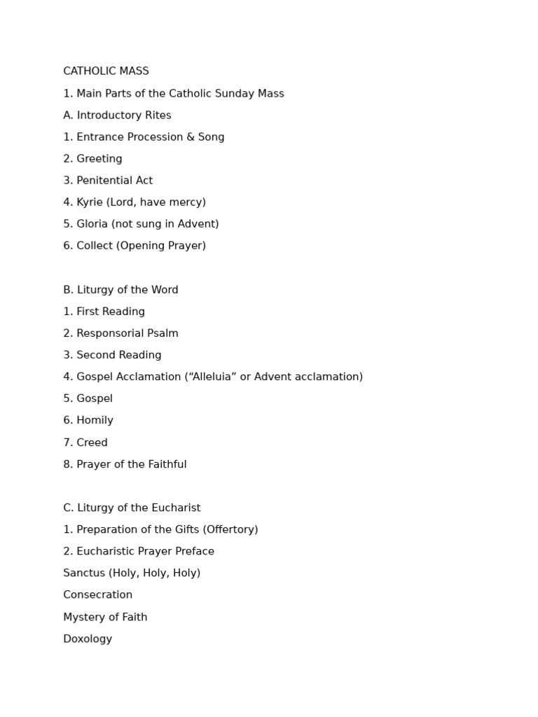 Catholic Mass | PDF