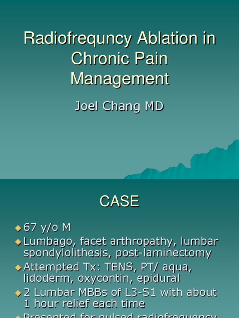 Radiofrequncy Ablation in Chronic Pain Management | PDF | Radio ...