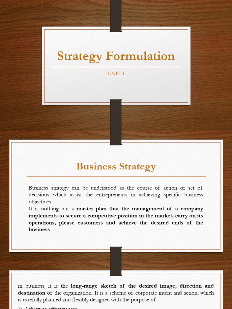 Business Strategy Formulation Overview | PDF | Strategic Management ...