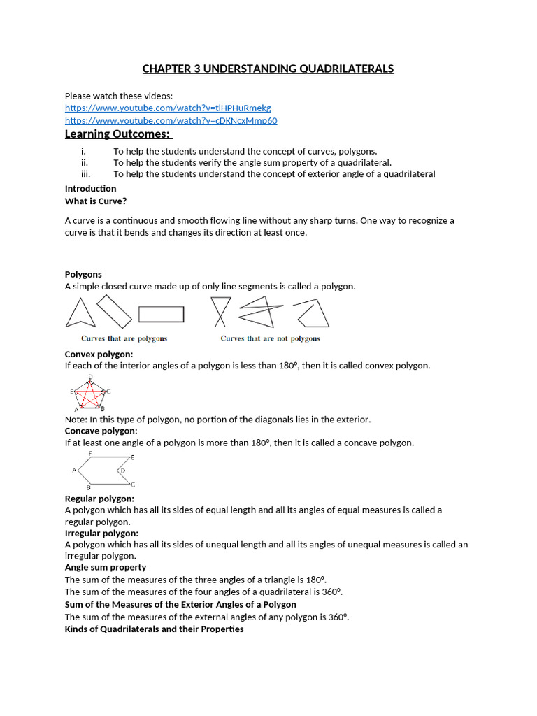Chapter 3 Understanding Quadrilaterals | PDF | Geometry | Elementary ...